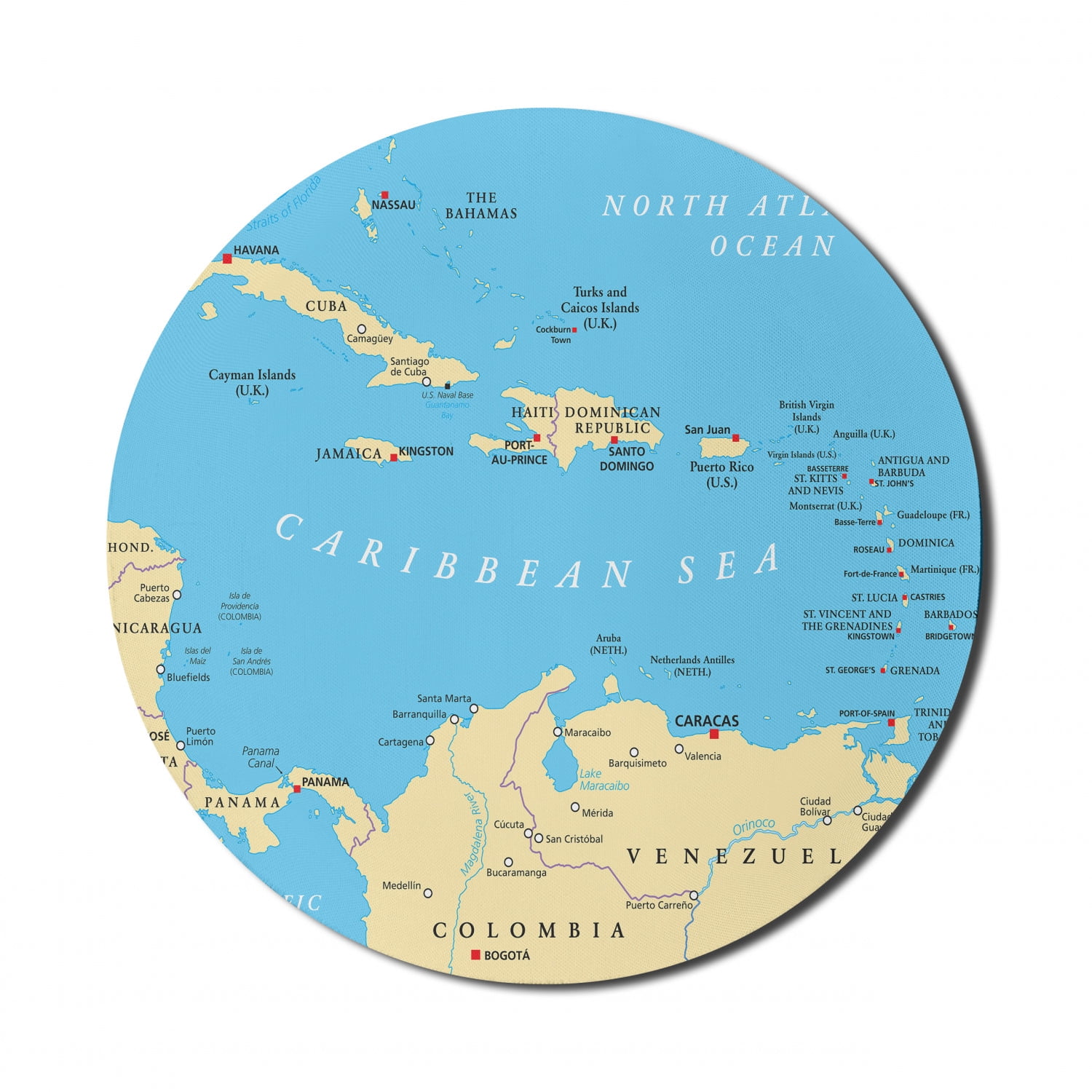 Caribbean Map With Capitals