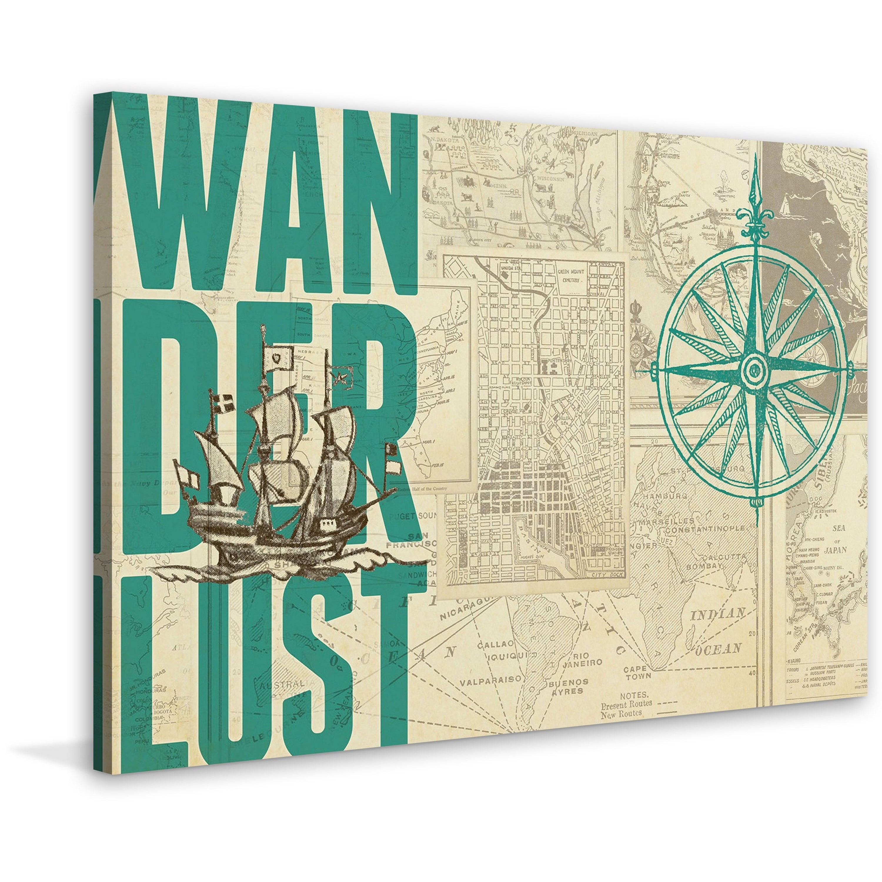 "Wanderlust" Painting Print on Wrapped Canvas - Walmart.com
