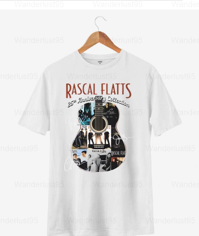 Wanderlust95 Rascal Flatts 25th Anniversary Guitar T-Shirt - Music ...