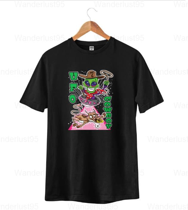 Wanderlust95 UFO Cowboy Alien T-Shirt with a Fun Sci-Fi Abduction ...