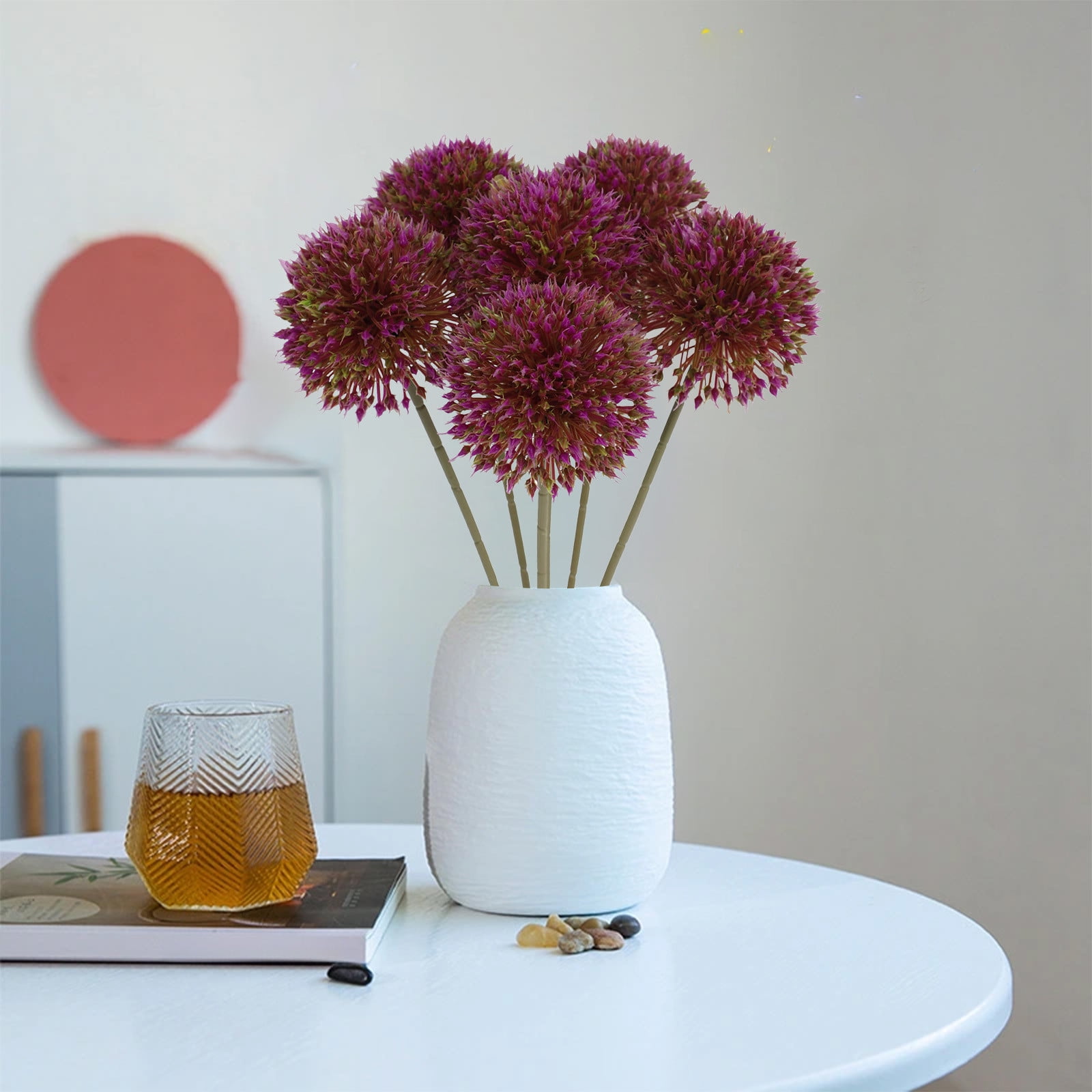 Wanfds 6-Pack Fluffy Dandelion Artificial Flowers, 11.42in Realistic ...