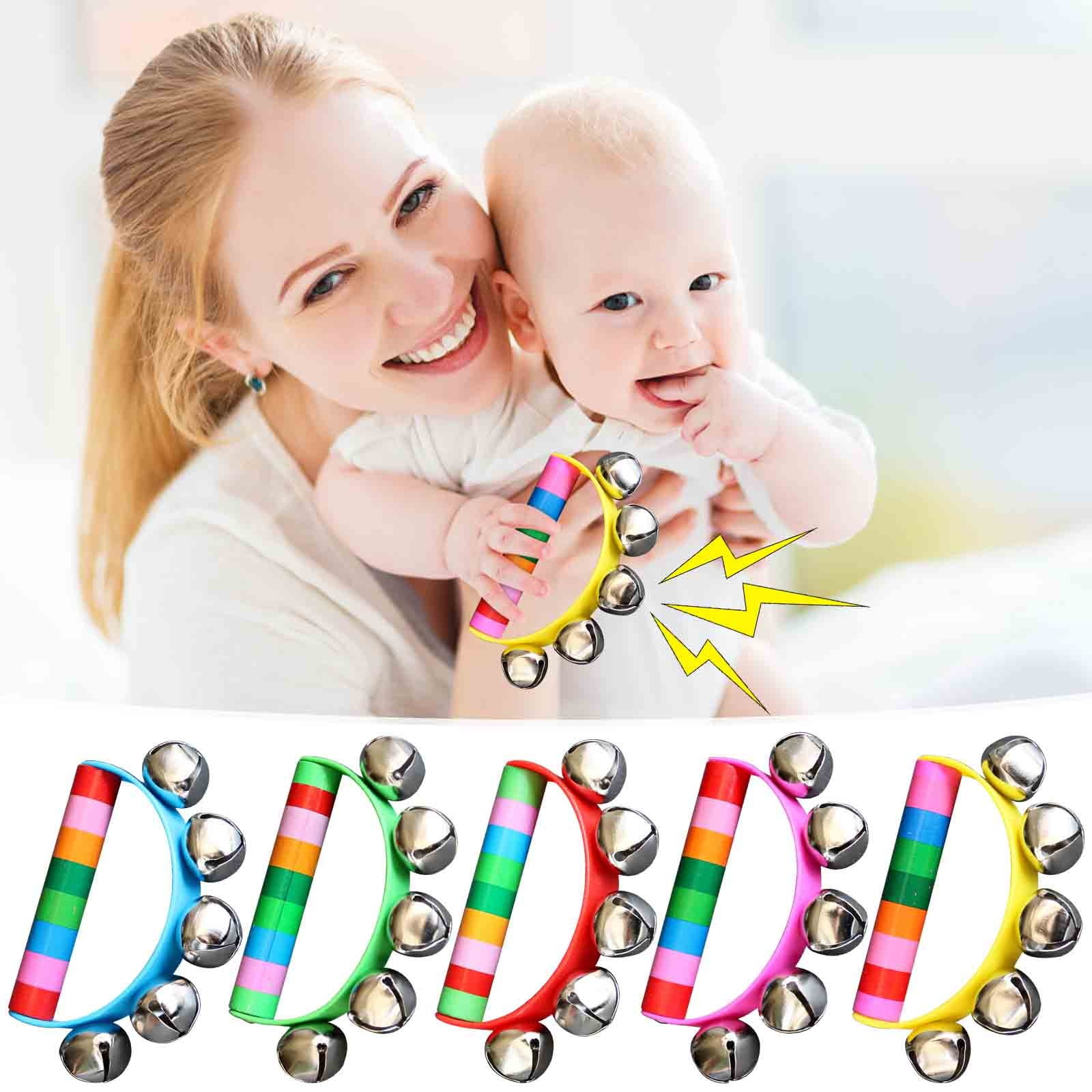 Wanfds Christmas Hand Jingle Bells Wooden Hand Sleigh Bells Jingle ...