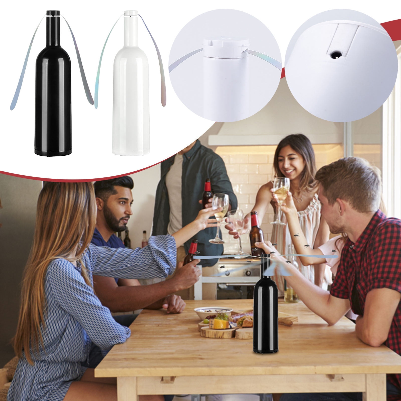 Wanfds Fly Fans for Tables Rechargeable Fly Repellent Fans Indoor ...