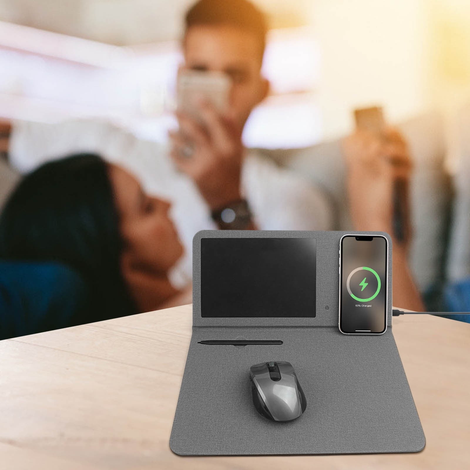 Wanfds Mouse Pad Gaming, Qi Wireless Charging Mouse Pad with LCD ...