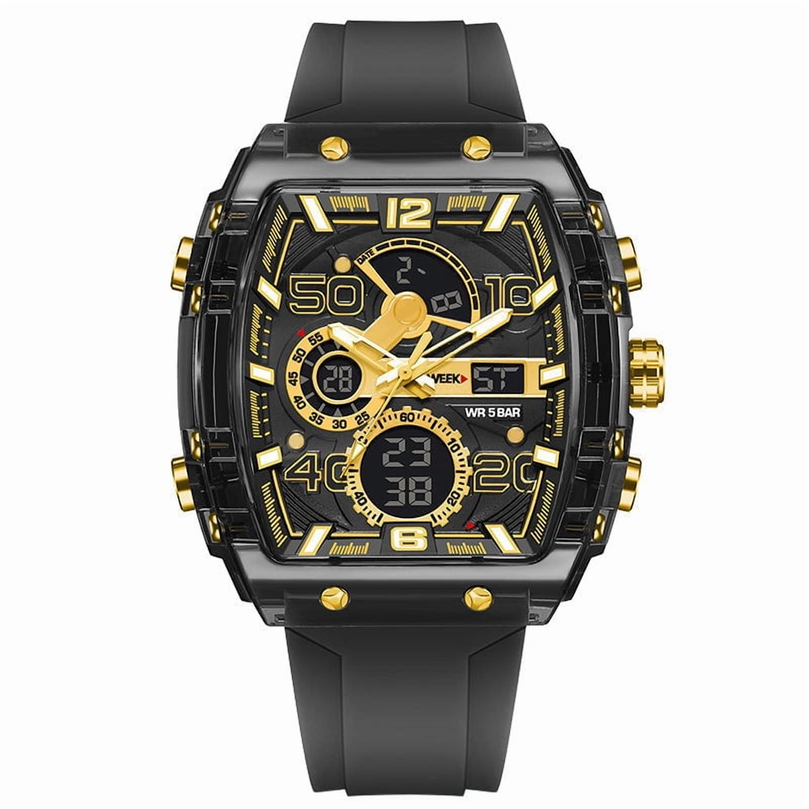 Wanfds Multifunction Digital Sports Watch LED Backlight Alarm Stopwatch ...