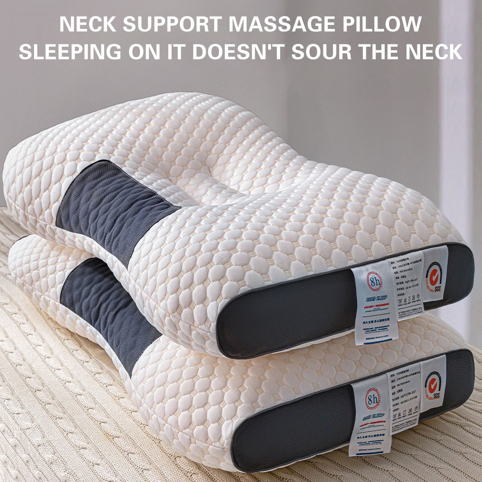 Wanfds Pain Relief Cervical Pillow for Neck and Shoulder Support ...