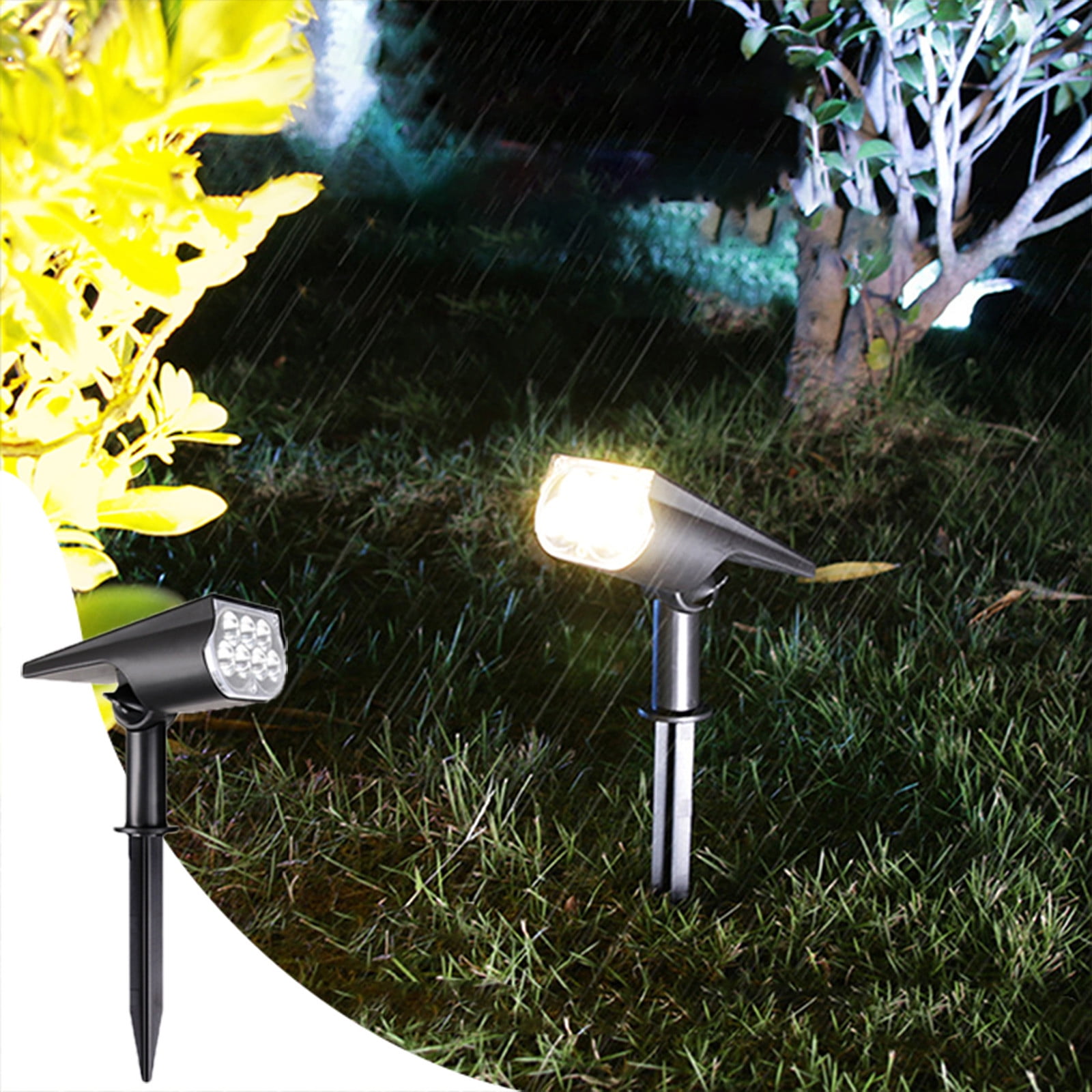 Wanfds Solar Spot Lights Outdoor, 1 Pack Adjustable IP65 Waterproof ...