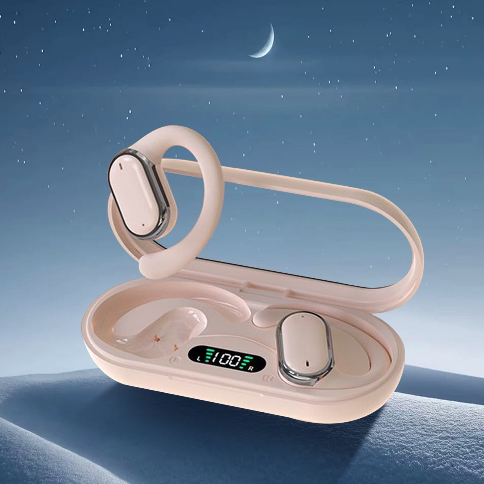 Wanfds Wireless Earbuds Bluetooth Headphones with Earhook,Noise ...