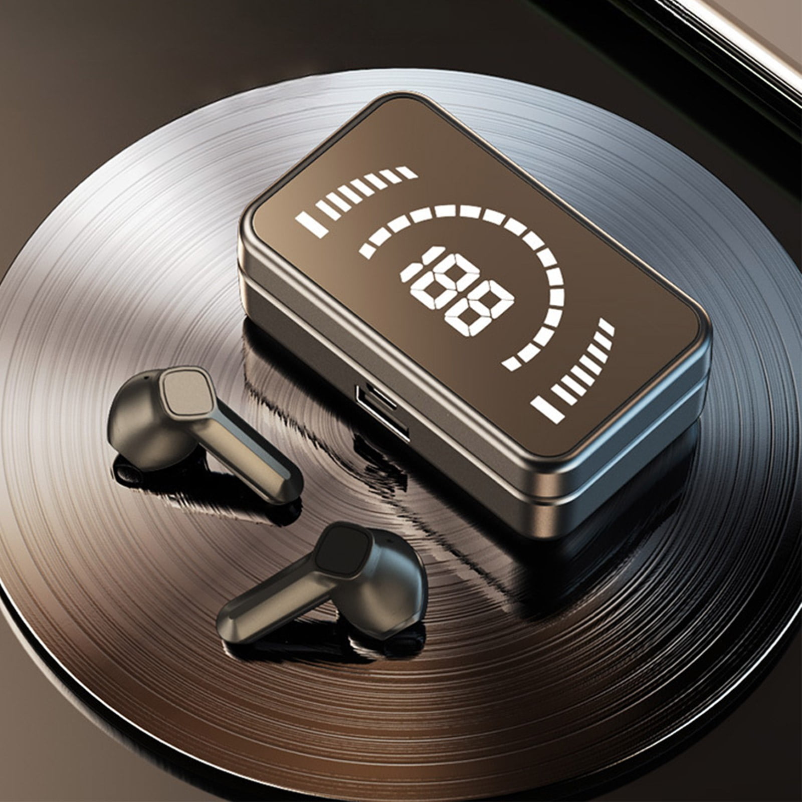 Wanfds Wireless Earbuds Bluetooth Headphones,Noise Cancelling,LED Power ...