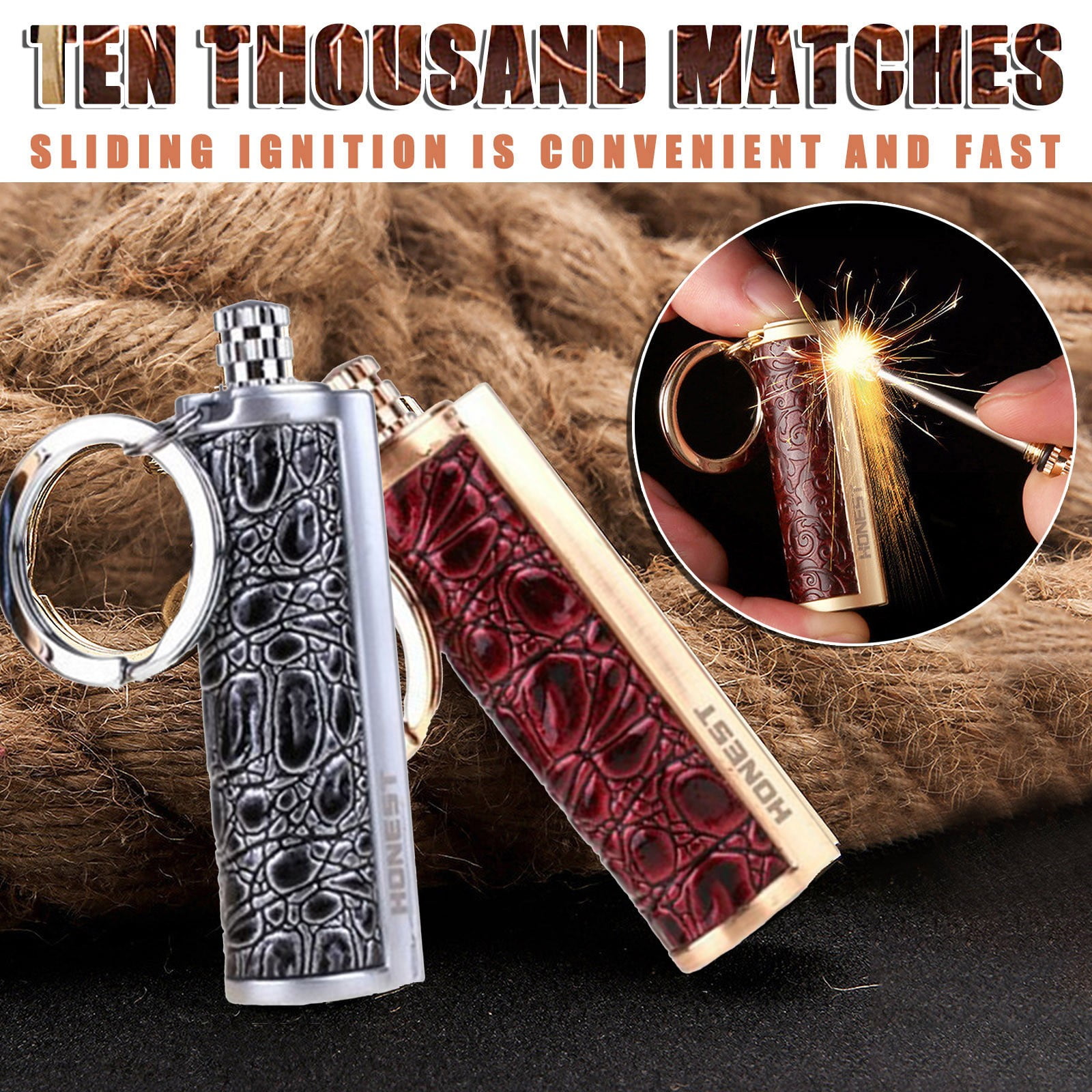 Wanfds ermanent Match Metal,Reusable Survival Fire Starter Lighter ...