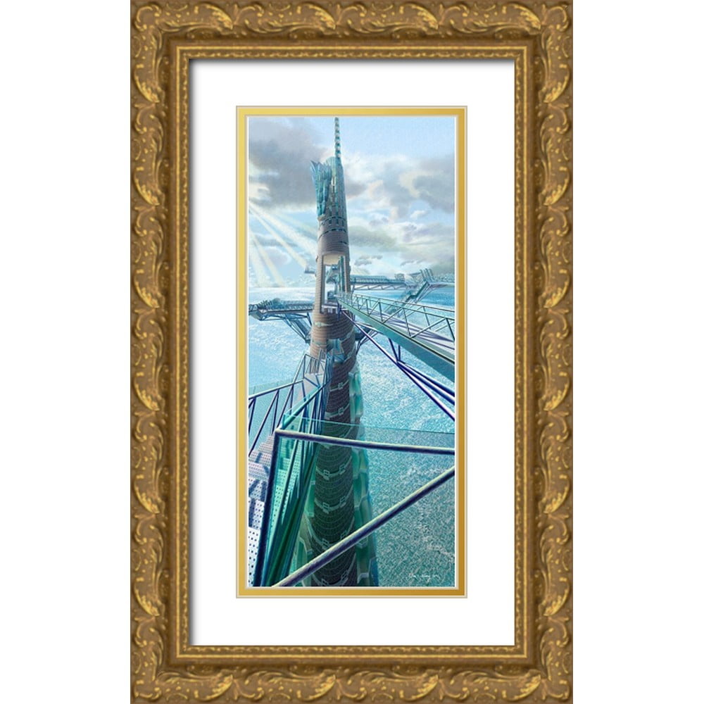 Wang, John Z. 8x14 Gold Ornate Wood Framed with Double Matting Museum ...