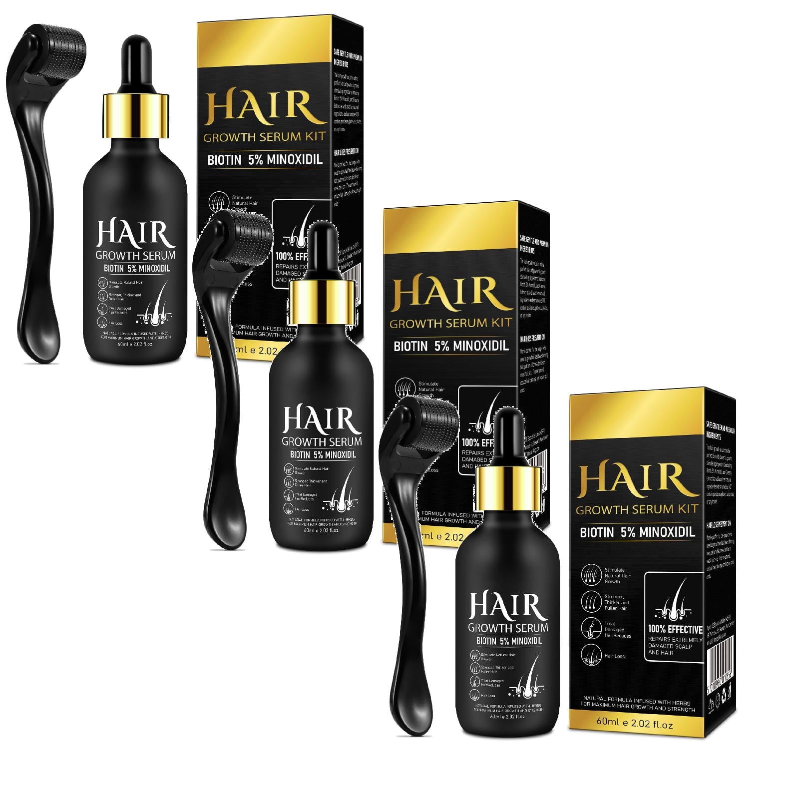 Wang Lin Essence Oil,Equipped With Skin Roller,Natural Hair Growthings ...