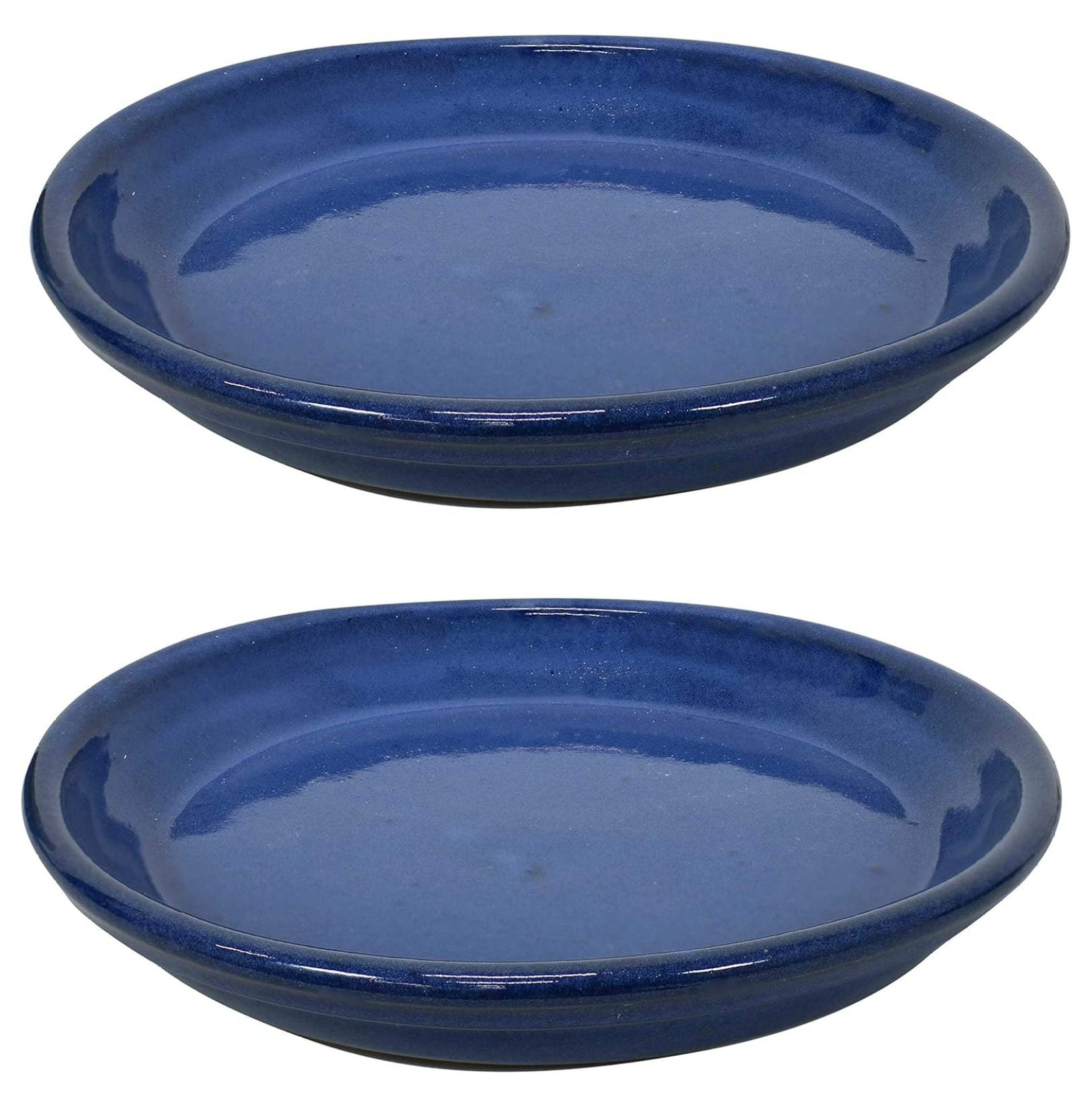 Wang Lin Jun Ceramic Indoor/Outdoor Flower Pot Saucers Set of 2 - UV ...