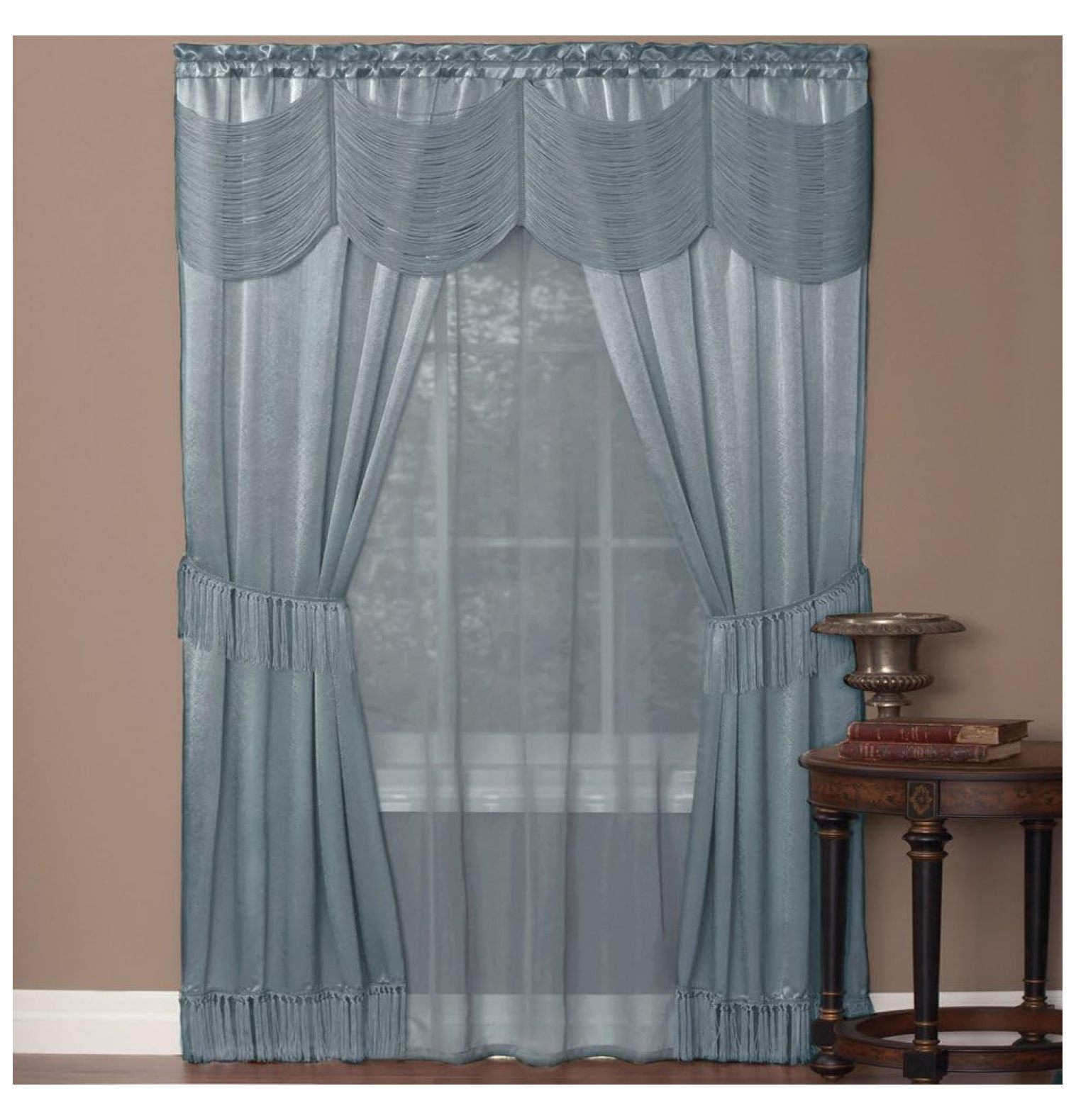 Wang Lin Jun Halley Window in a Bag 6 Piece Set - 56x84 - Ice Blue - Walmart.com
