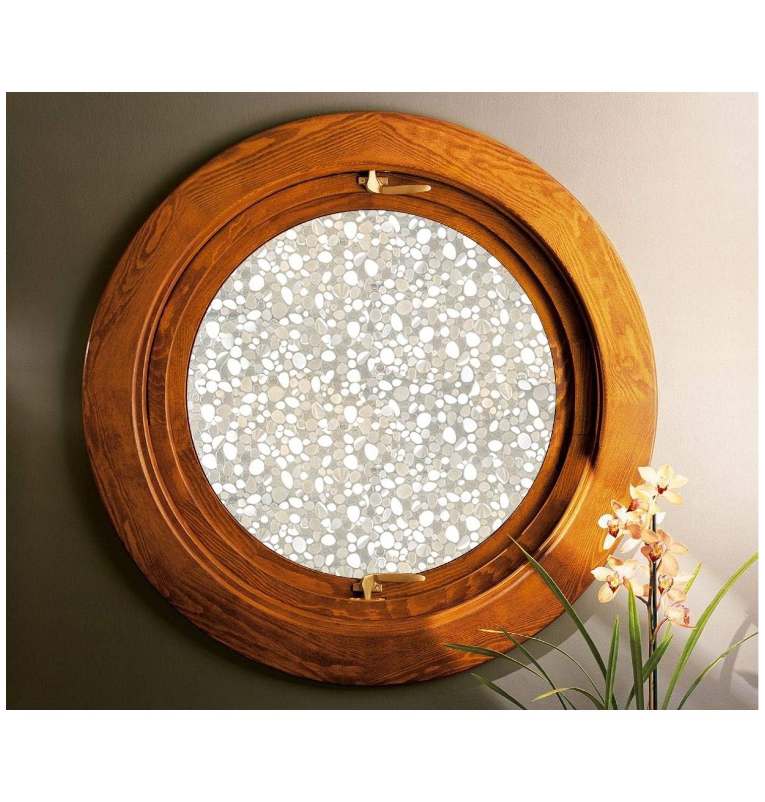 Wang Lin Jun Precut Circle Window Film, Pebble Design, Self Static ...