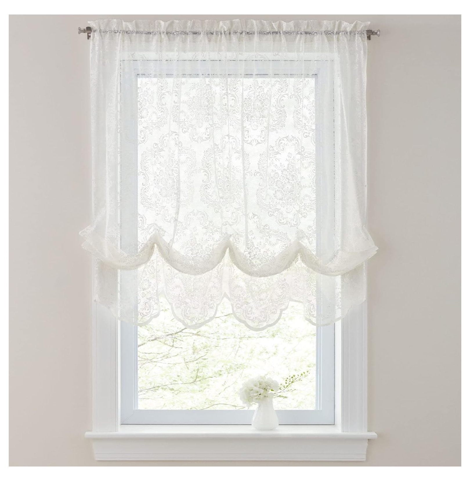 Wang Lin Jun Vintage Lace Balloon Shade - Ivory - Walmart.com
