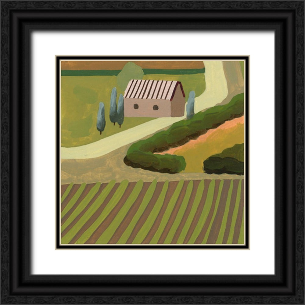 Wang, Melissa 12x12 Black Ornate Wood Framed with Double Matting Museum ...