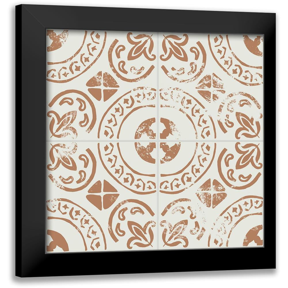 Wang, Melissa 15x15 Black Modern Framed Museum Art Print Titled - Ceramic Tile IV - Walmart.com