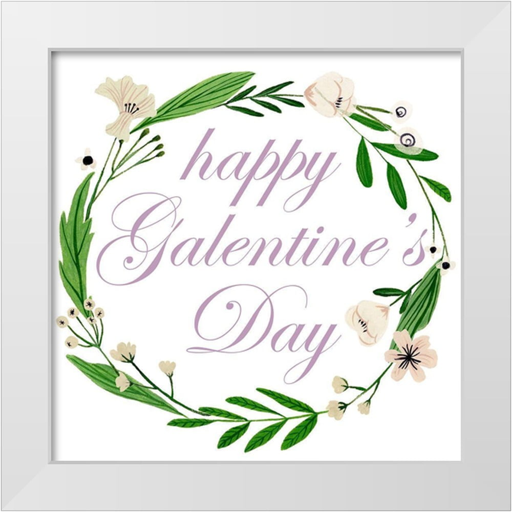 Wang, Melissa 15x15 White Modern Wood Framed Museum Art Print Titled - Happy Galentines Day I ...