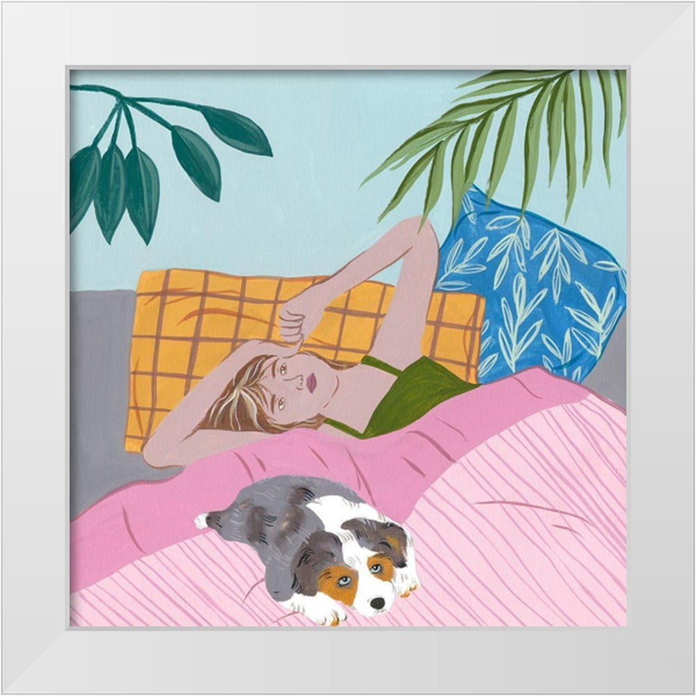 Wang, Melissa 15x15 White Modern Wood Framed Museum Art Print Titled - Lazy Afternoon III ...