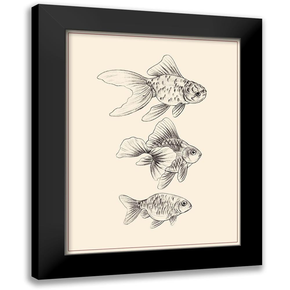 Wang, Melissa 15x18 Black Modern Framed Museum Art Print Titled - Goldfish III - Walmart.com