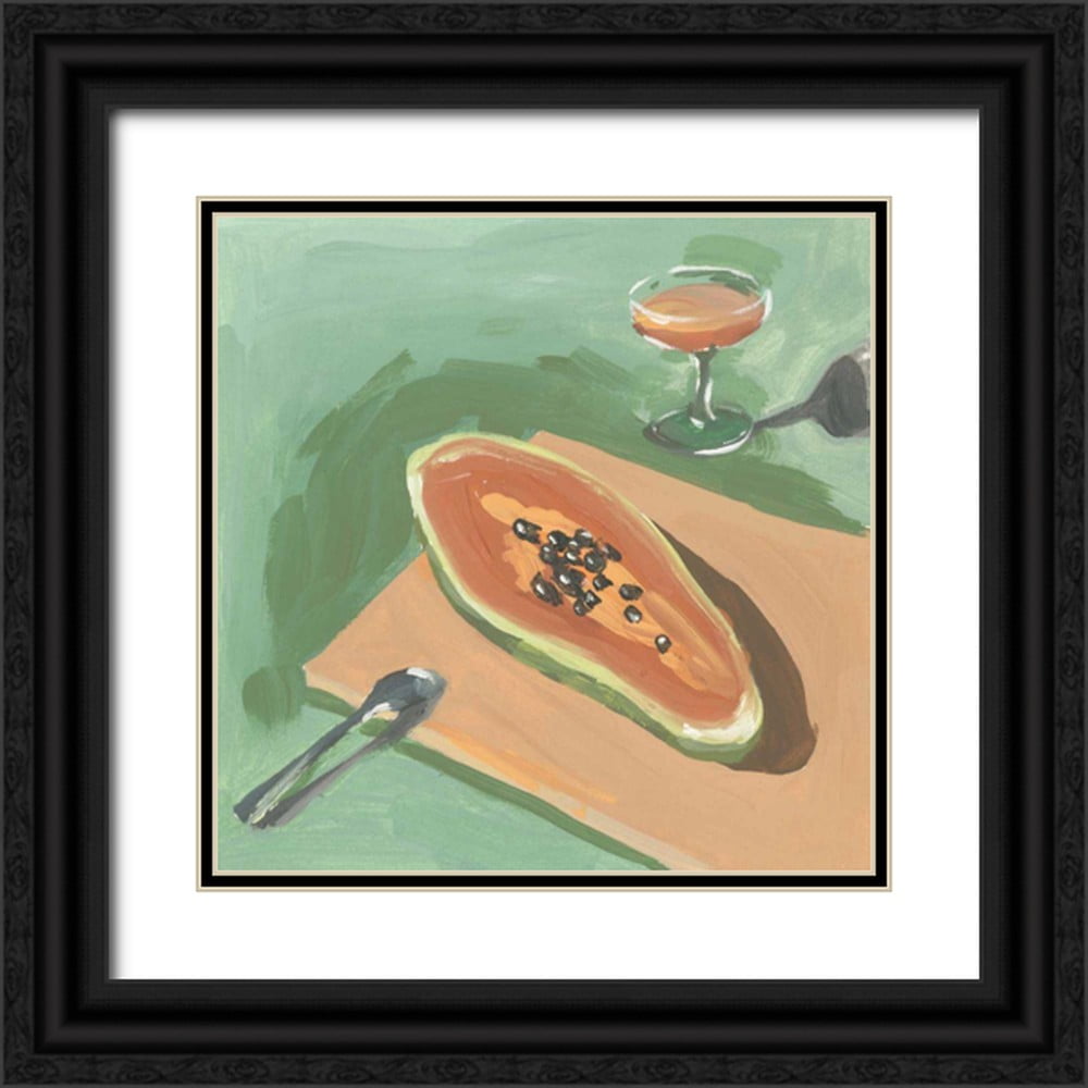 Wang, Melissa 20x20 Black Ornate Wood Framed with Double Matting Museum ...