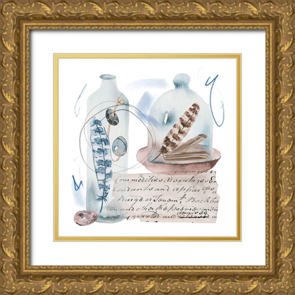 Wang, Melissa 20x20 Gold Ornate Wood Framed with Double Matting Museum ...