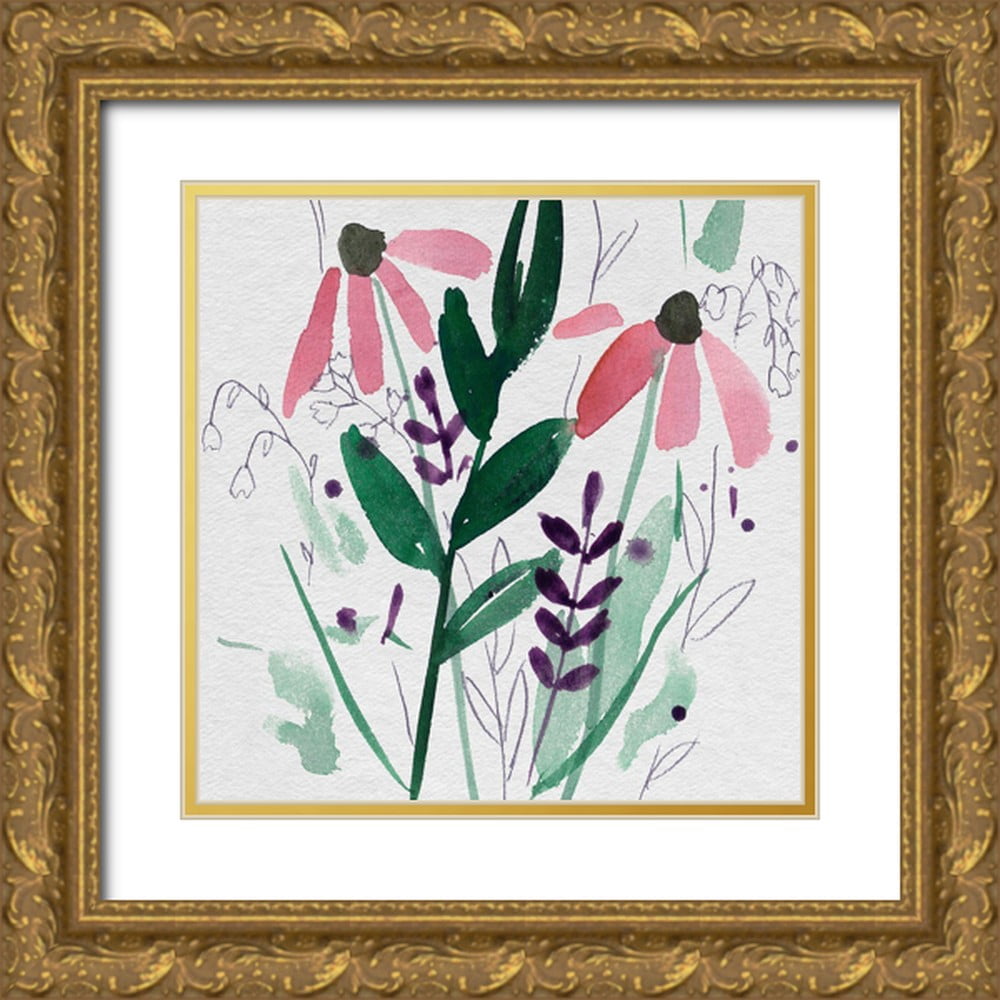 Wang, Melissa 26x26 Gold Ornate Wood Framed with Double Matting Museum ...