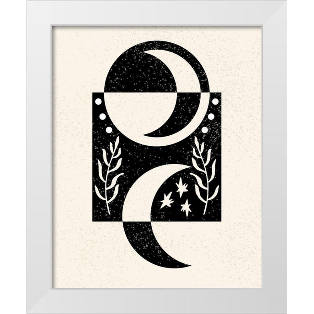 Wang, Melissa 26x32 White Modern Wood Framed Museum Art Print Titled - White Moon I - Walmart.com