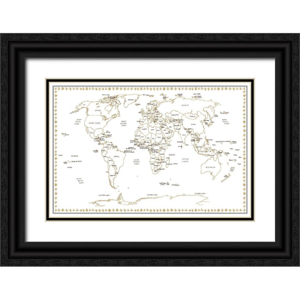 Wang, Melissa 32x23 Black Ornate Wood Framed with Double Matting Museum ...