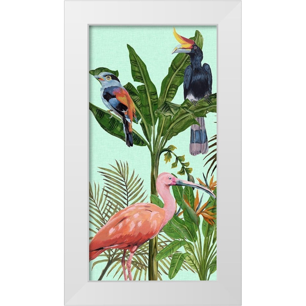 Wang, Melissa 9x14 White Modern Wood Framed Museum Art Print Titled - Birds Paradise I - Walmart.com