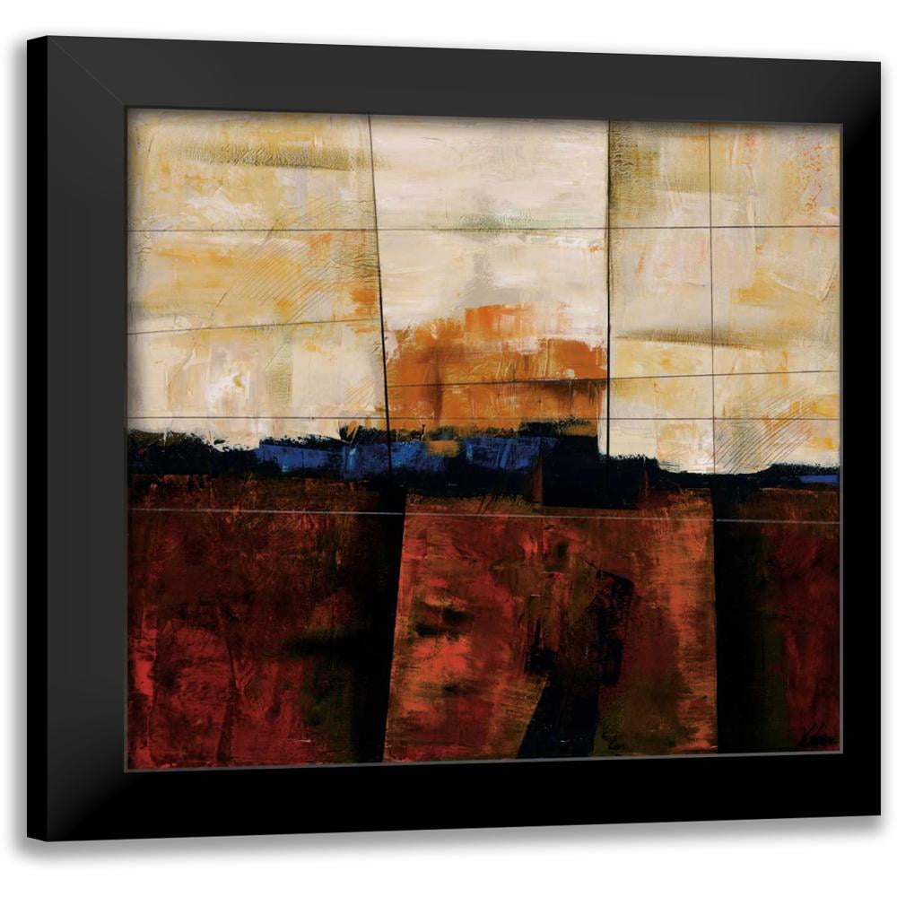 Wang, Yehan 20x20 Black Modern Framed Museum Art Print Titled - Red Ground - Walmart.com