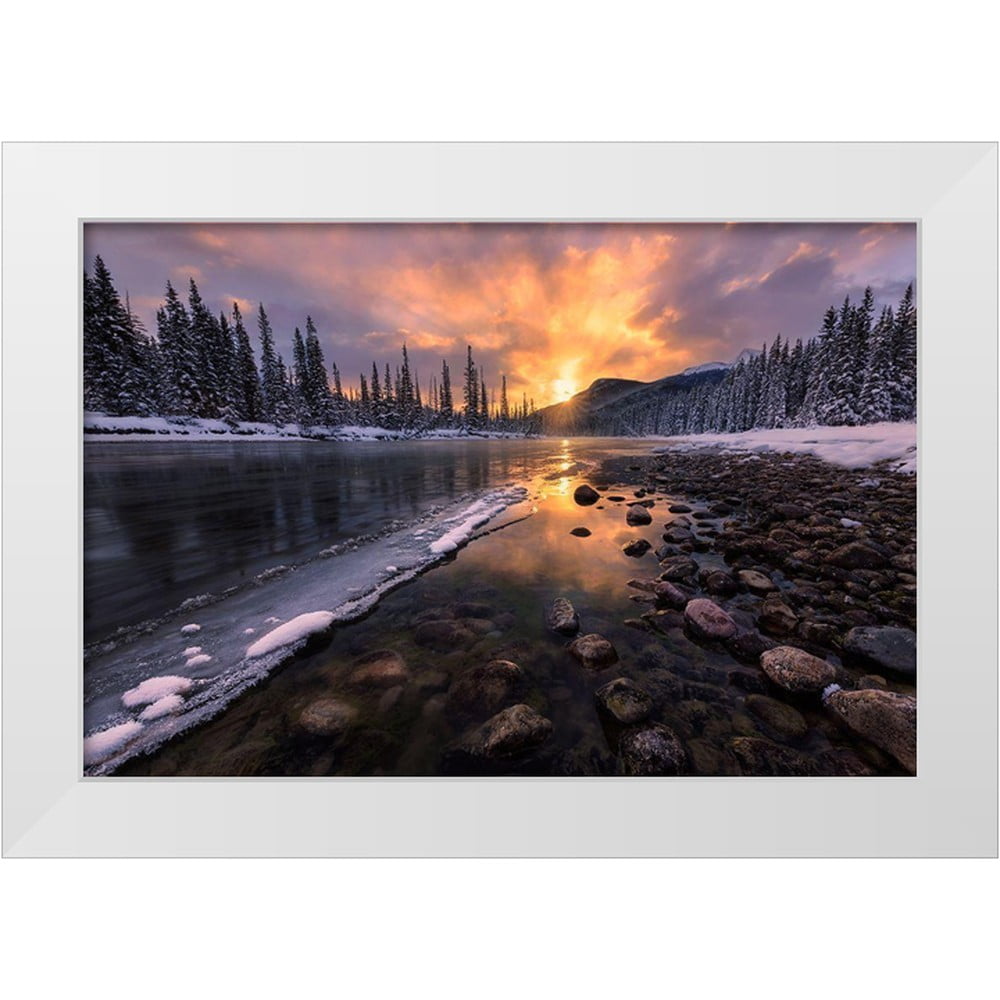 Wang, Yun 14x11 White Modern Wood Framed Museum Art Print Titled - Icy ...
