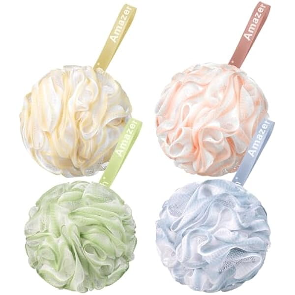 WangHooo 4 Pcs Animal Bath Loofahs Kids Body Loofah Cartoon Shower Cute ...