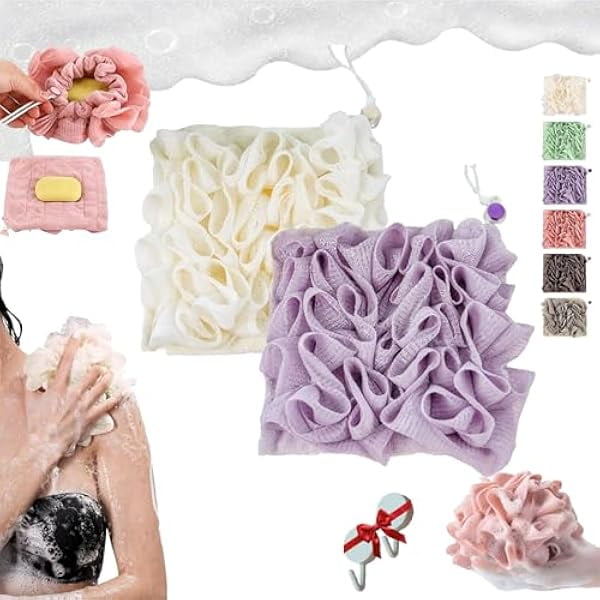 WangHooo African Net Sponge, Authentic Exfoliating Body Scrubber for ...