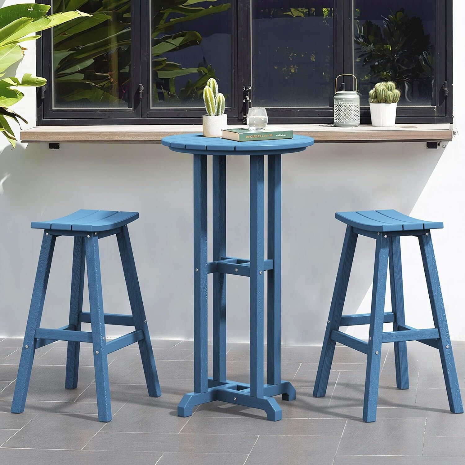 WangSiDun 3Piece Bar Table Set, Modern Bar Table Set with 2 Stools ...
