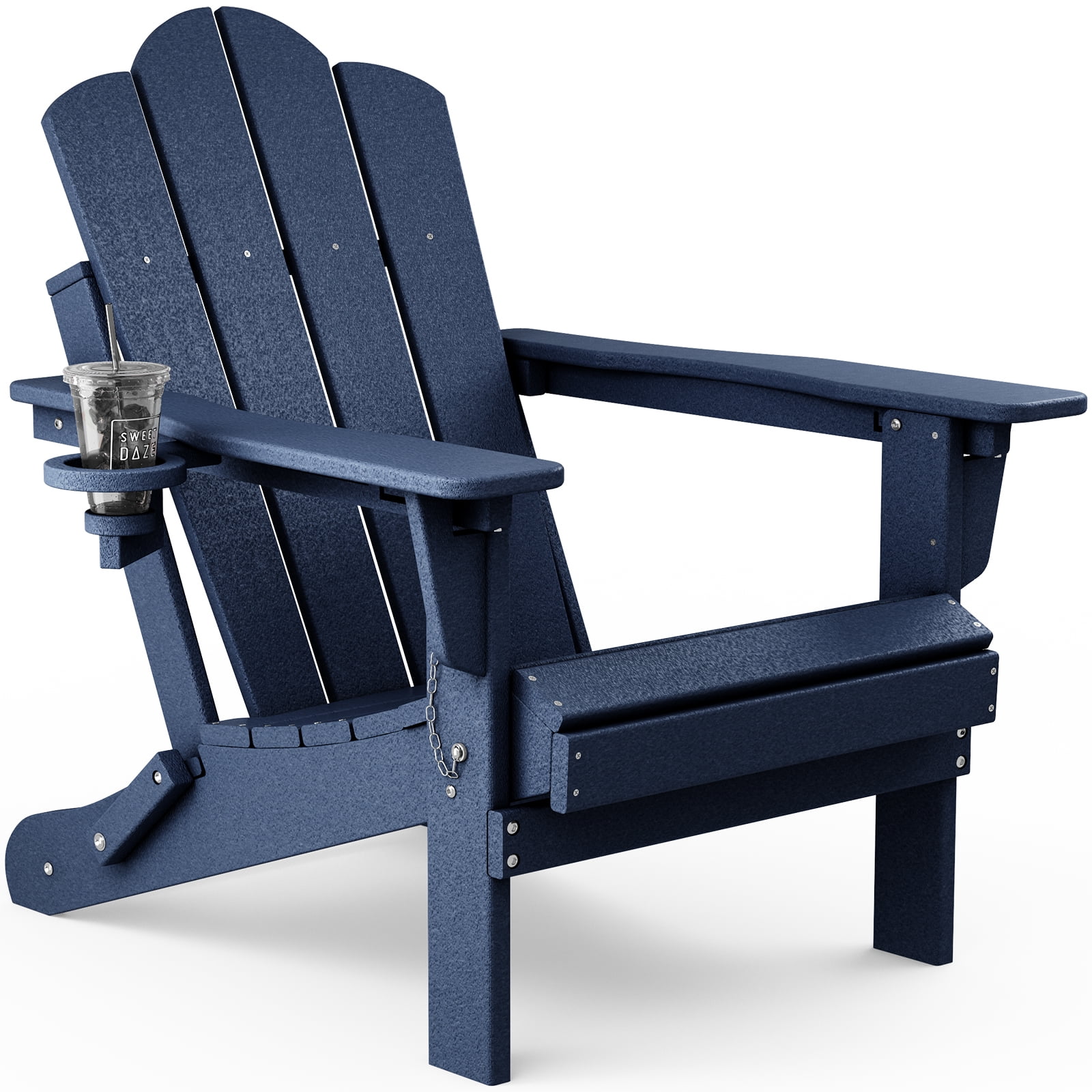 WangSiDun Folding Adirondack Chair with Cup Holder, Outdoor Patio ...