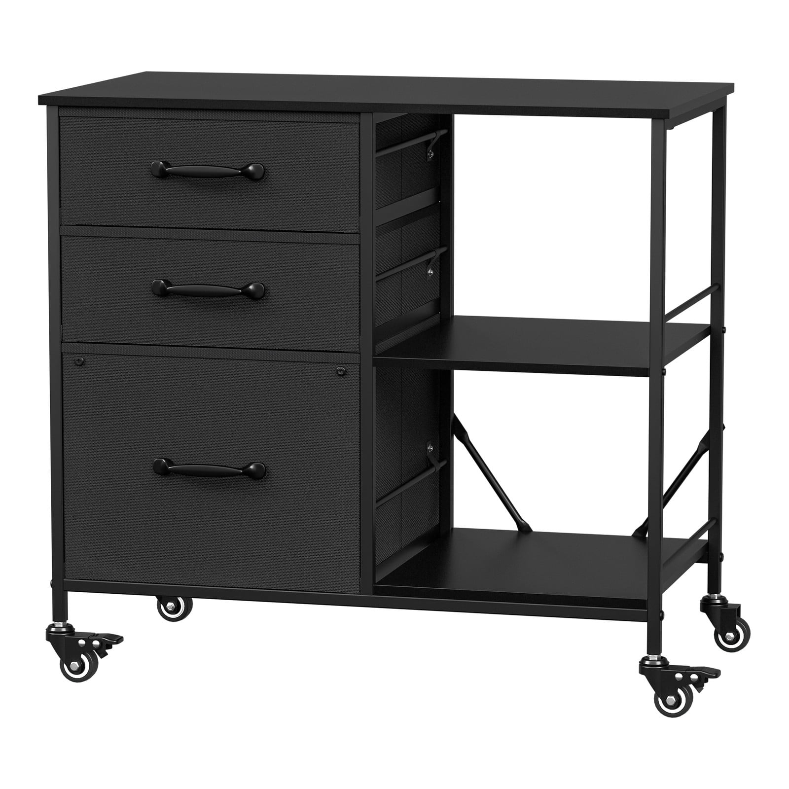 Wangbujianwang 3 Drawer Mobile File Cabinet, Rolling Printer Stand with ...