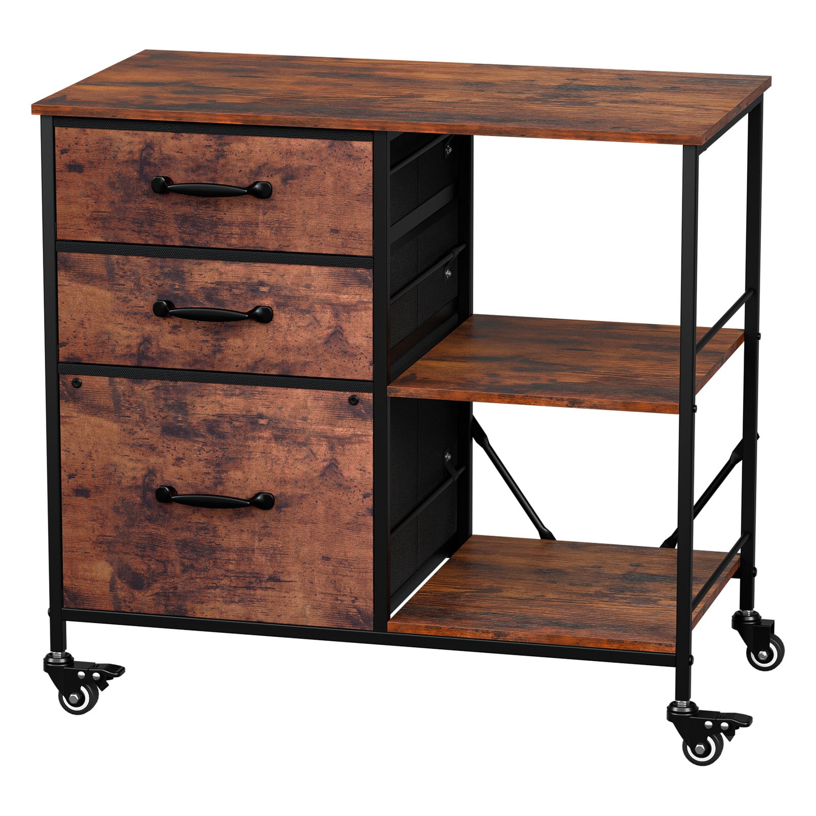 Wangbujianwang 3 Drawer Mobile File Cabinet, Rolling Printer Stand with ...