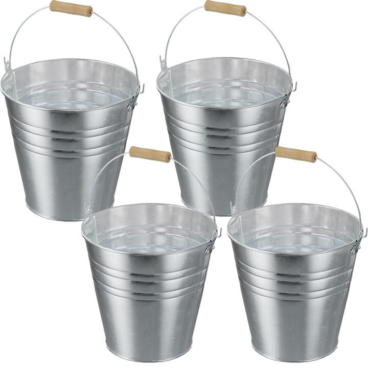 Wangbujianwang 4 Gallon Galvanized Ice Bucket - Large Rustproof Metal ...