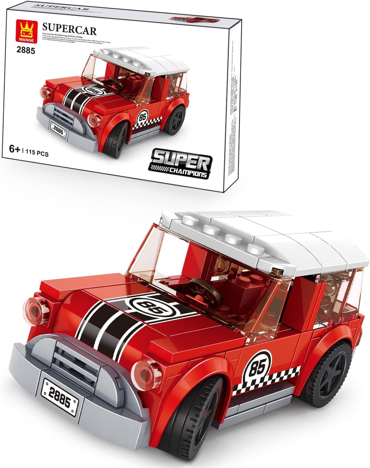 Wange 2885 Supercar Building Blocks Toy Rally Racing Car (115 Pieces ...