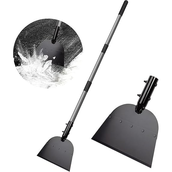 Wanghooo Metal Snow Shovel 54”, Heavy Duty Floor Scraper & Ice Scraper ...