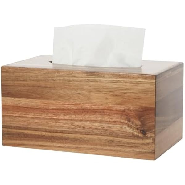 Wanghooo Wooden Tissue Box Cover, Tissue Box Holder with Slide-Out ...