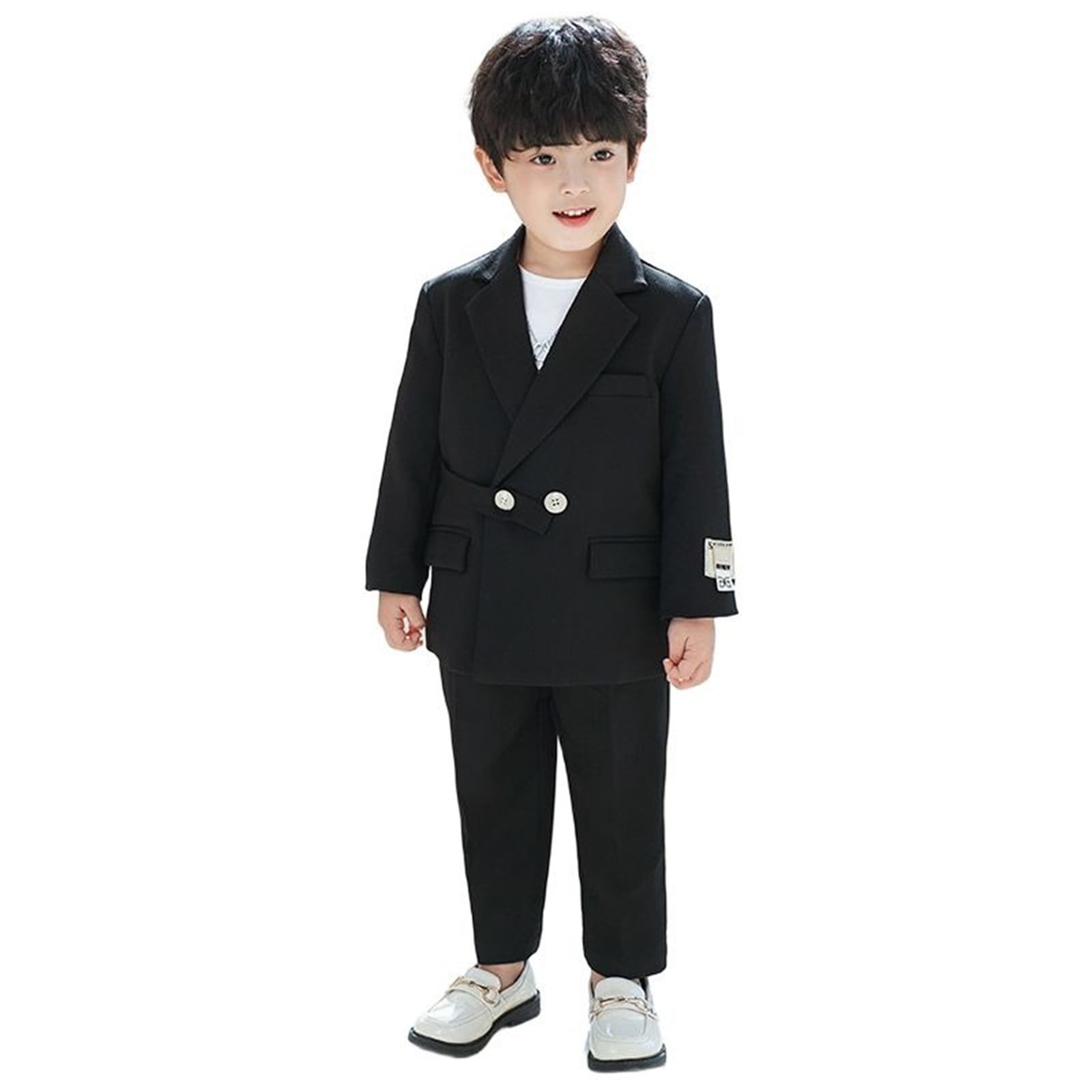 Wangkekeji Boys Business Suits Coat 3 Piece Outfit Tuxedo Set For Kids ...