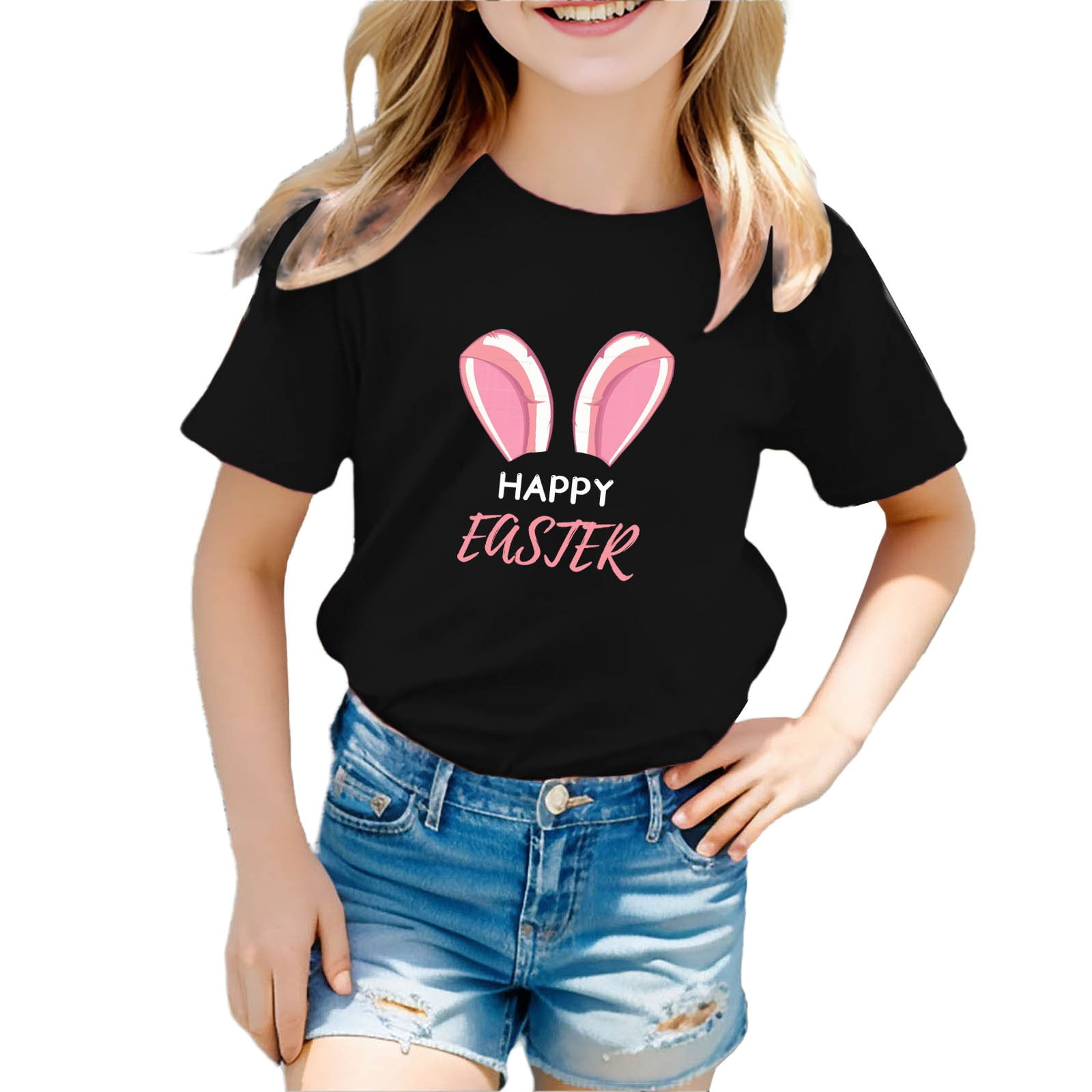 Wangkekeji Girls Shirts,Toddler Shirts Girls Girls' Basic Short Sleeve ...