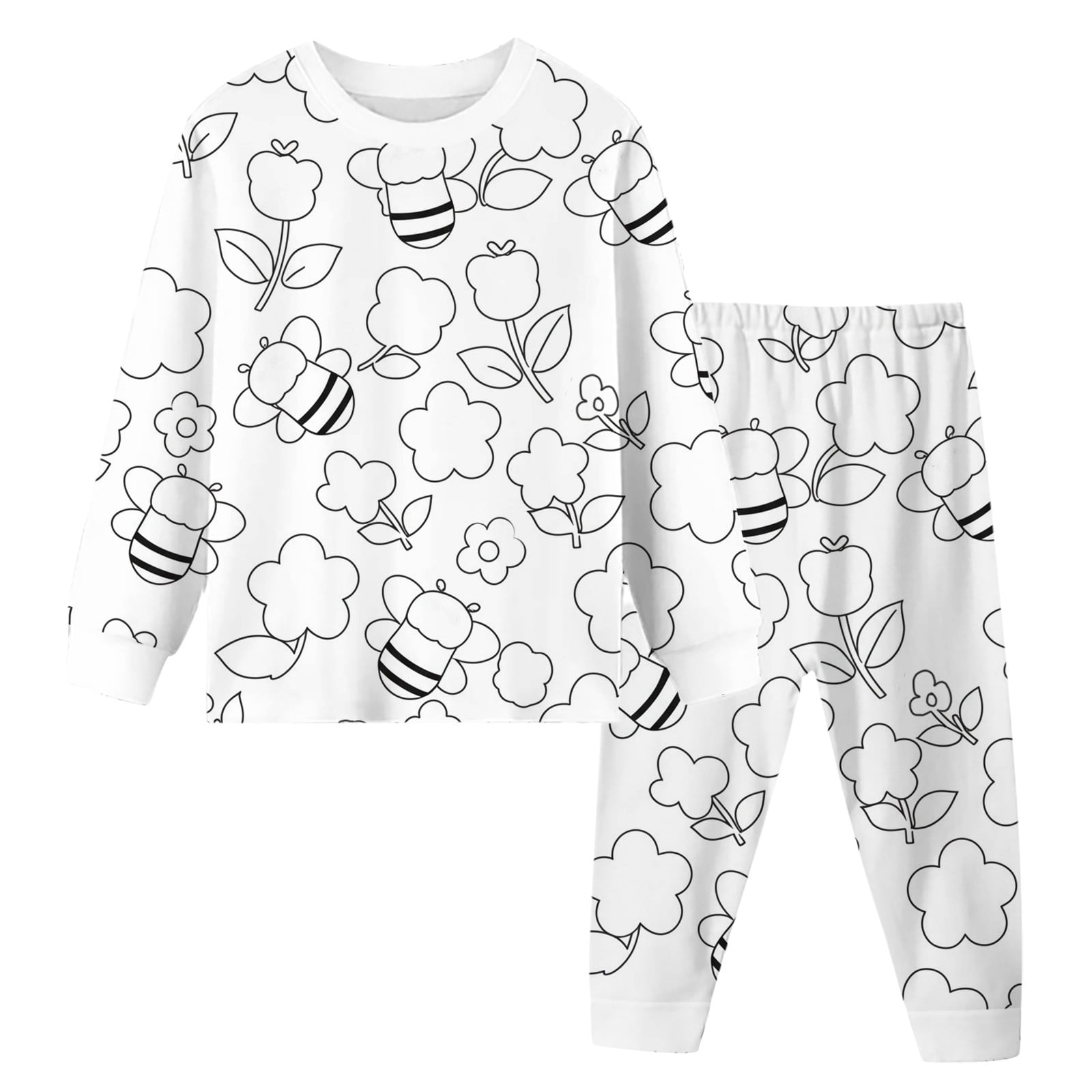 Wangkekeji Kid DIY Hand Painted Homewear Set Colouring Pajama Sets For ...