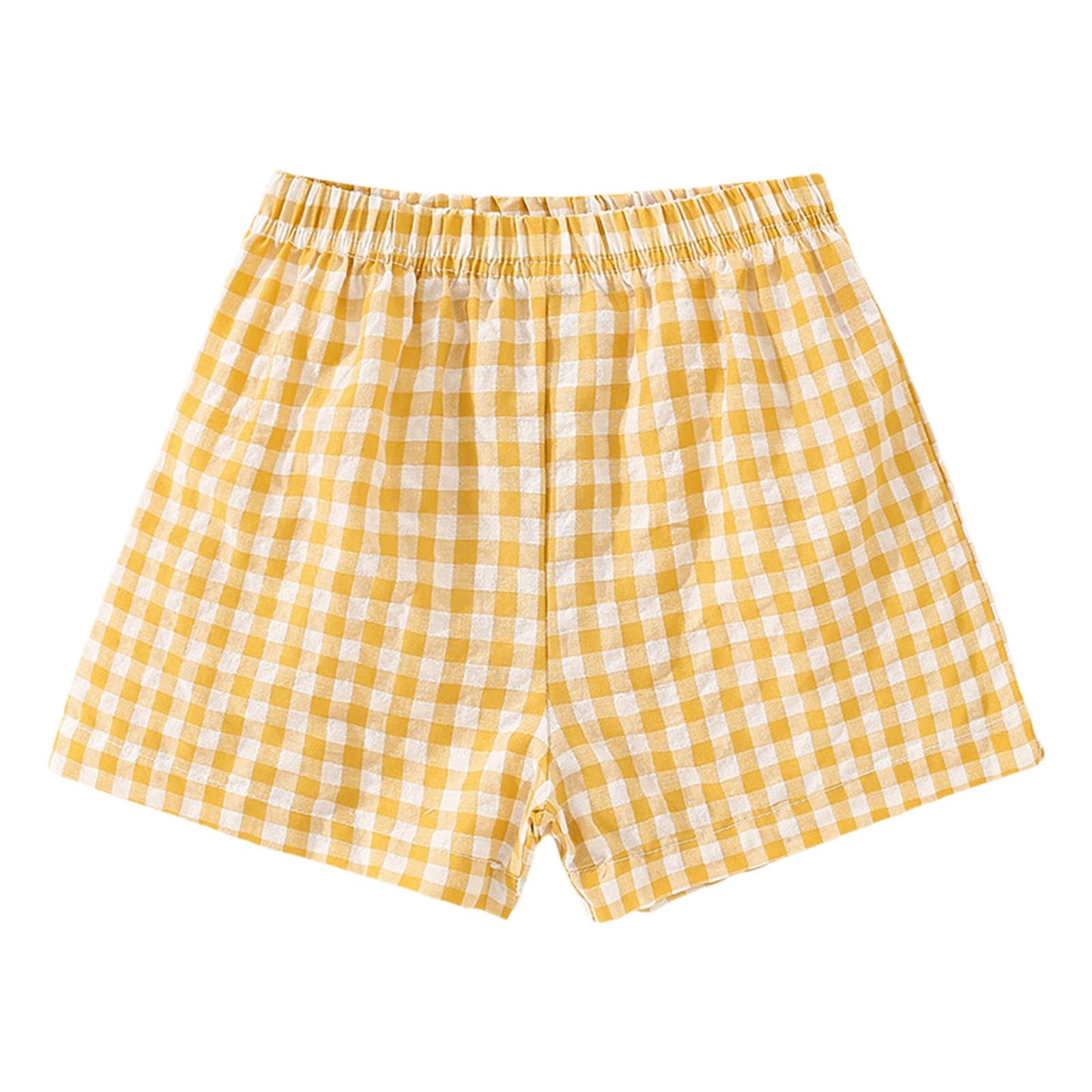 Wangkekeji Pants for Girls Baseball Pants Girls Plaid Casual Shorts ...