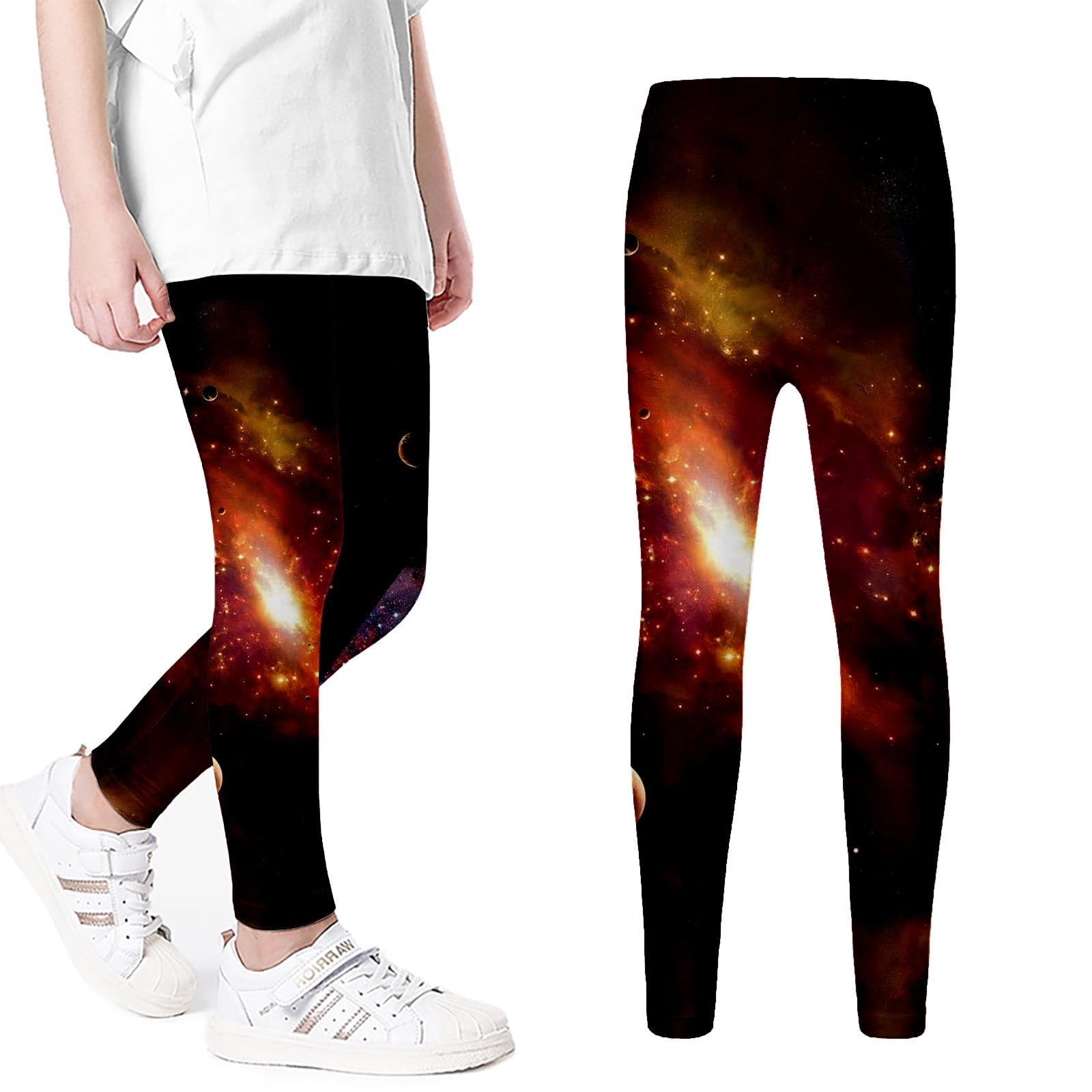 Wangmeiwg Girls Leggings Personality Printed Stretch Pants Yoga Pants ...