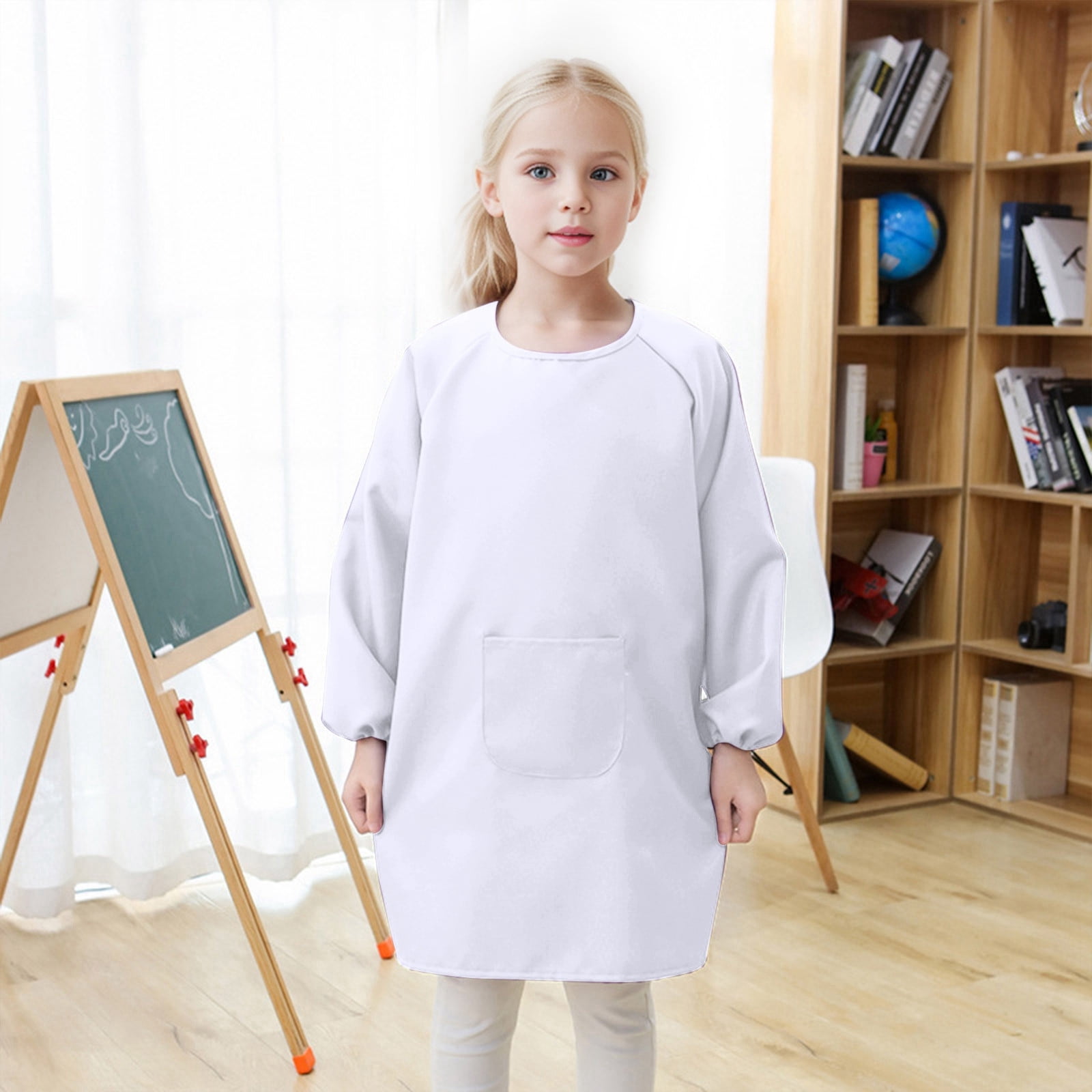Wangmeiwg Long Sleeve Kid Artist Painting Smock Apron With Protective ...