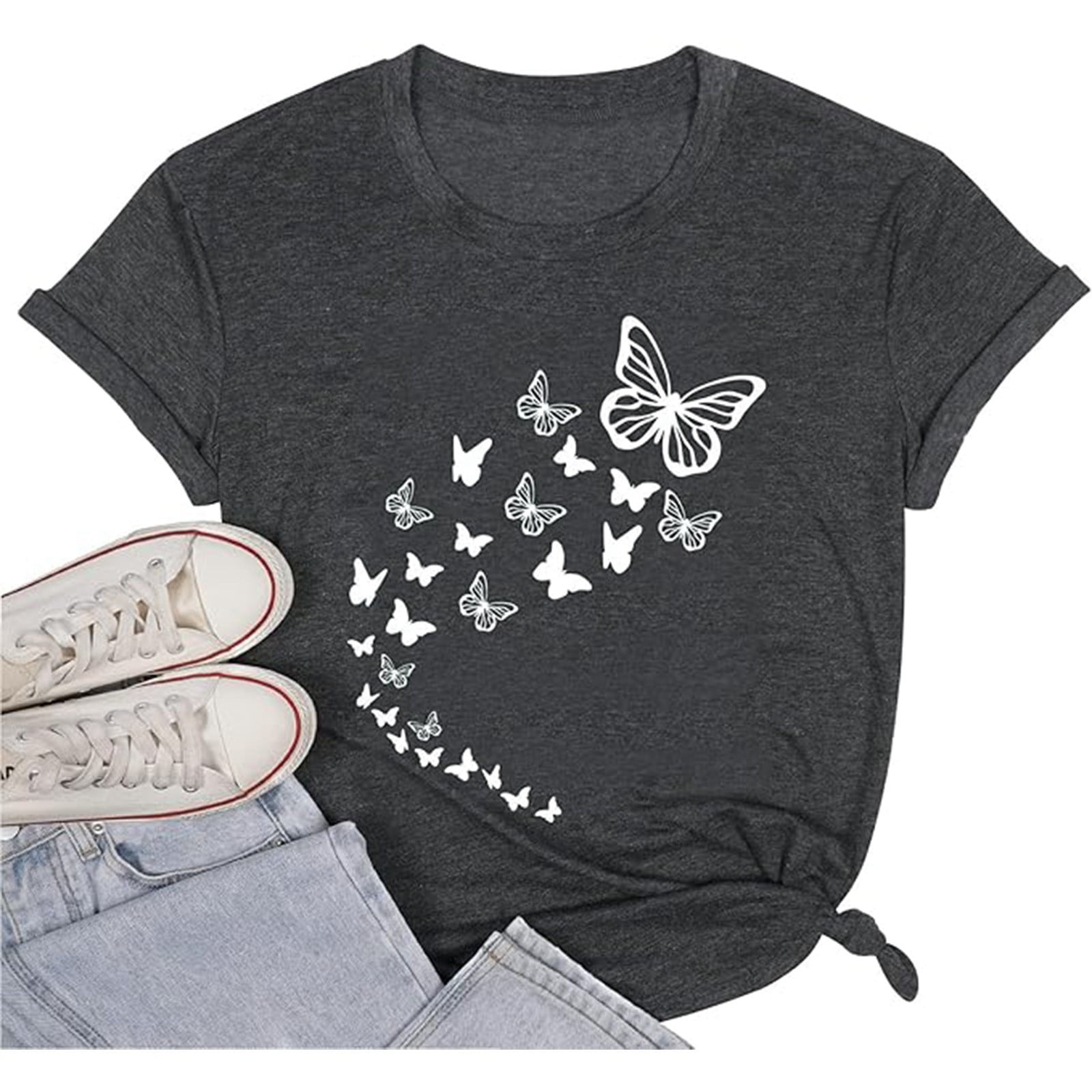 Wangmeiwg Women's Basic T Shirts For Casual Wear Short Sleeve Graphic ...